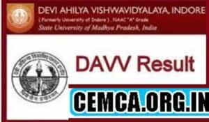 DAVV Result 2025 Devi Ahilya University UG PG Result Link @ dauniv.ac.in