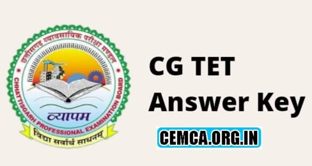 CG TET Answer Key 2024 Download Paper 1 & Paper 2 Solution, Question ...