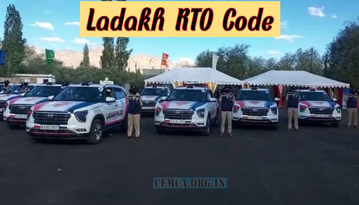 Ladakh RTO Code List 2025, LA RTO Code Registration PDF Download